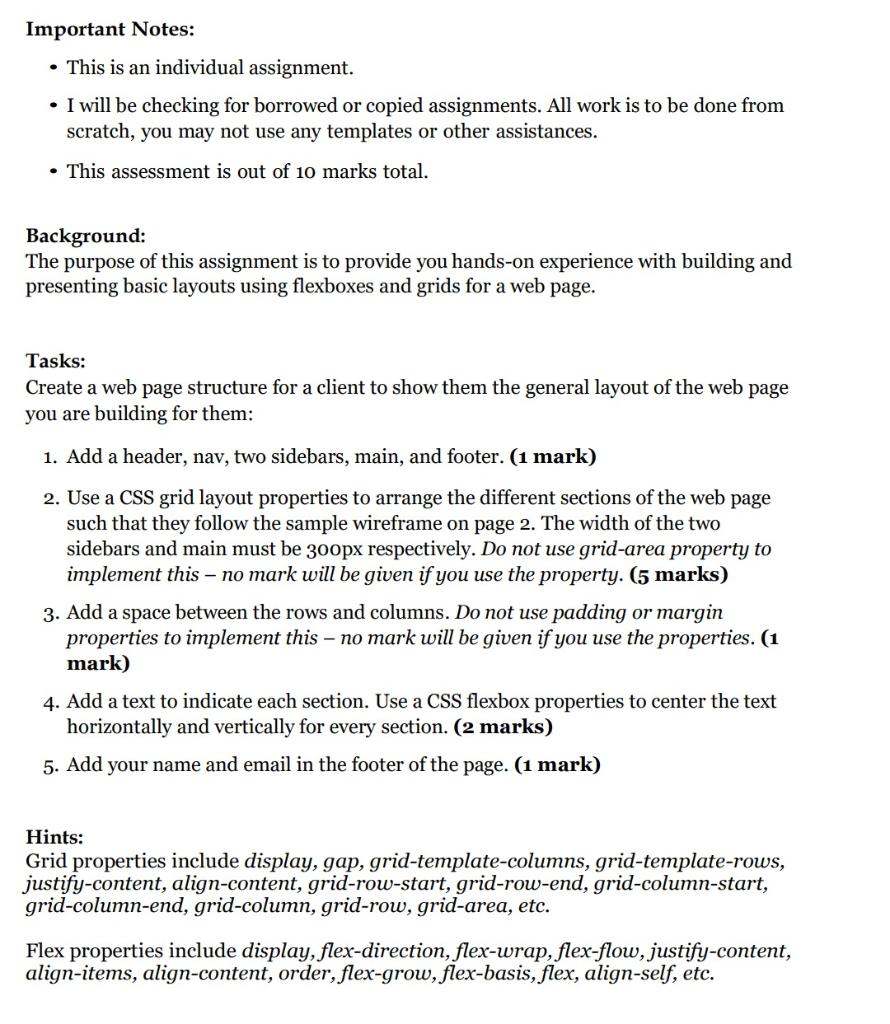 Solved Important Notes: - This is an individual assignment. | Chegg.com
