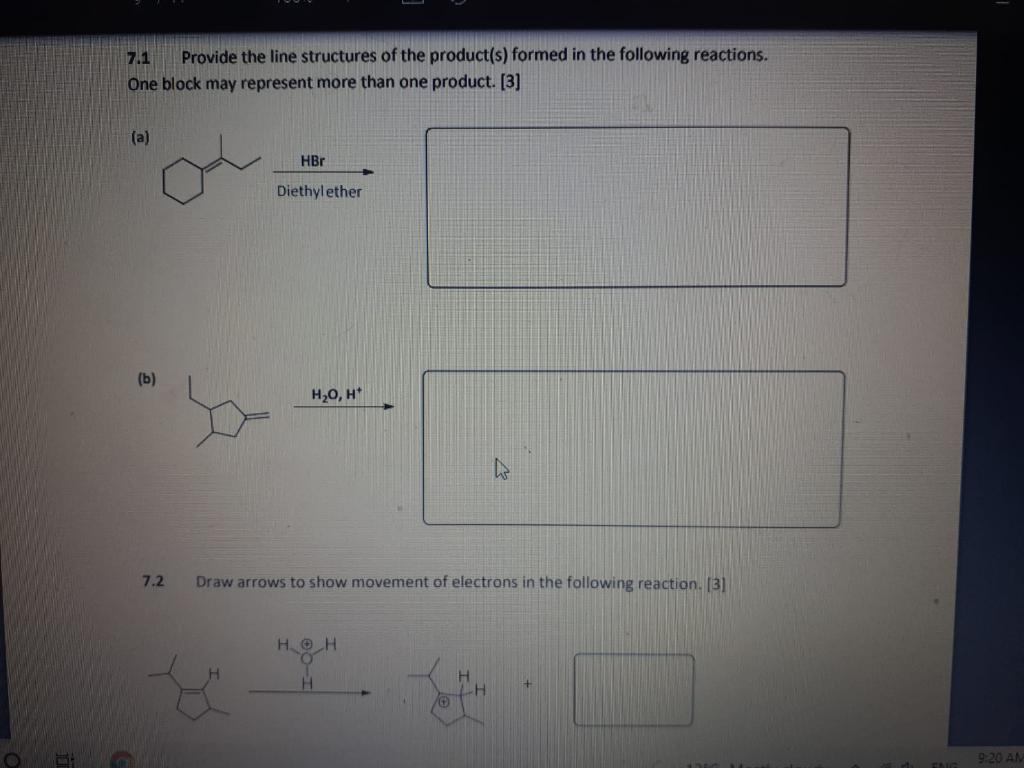 Solved 7.1 Provide the line structures of the product(s) | Chegg.com