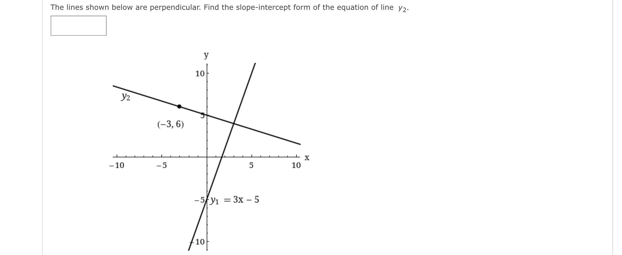 Solved The lines shown below are perpendicular. Find the | Chegg.com