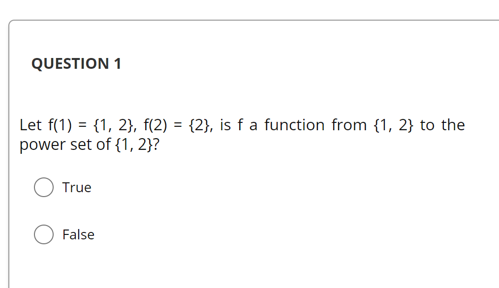 Solved Let f(1)={1,2},f(2)={2}, is f a function from {1,2} | Chegg.com