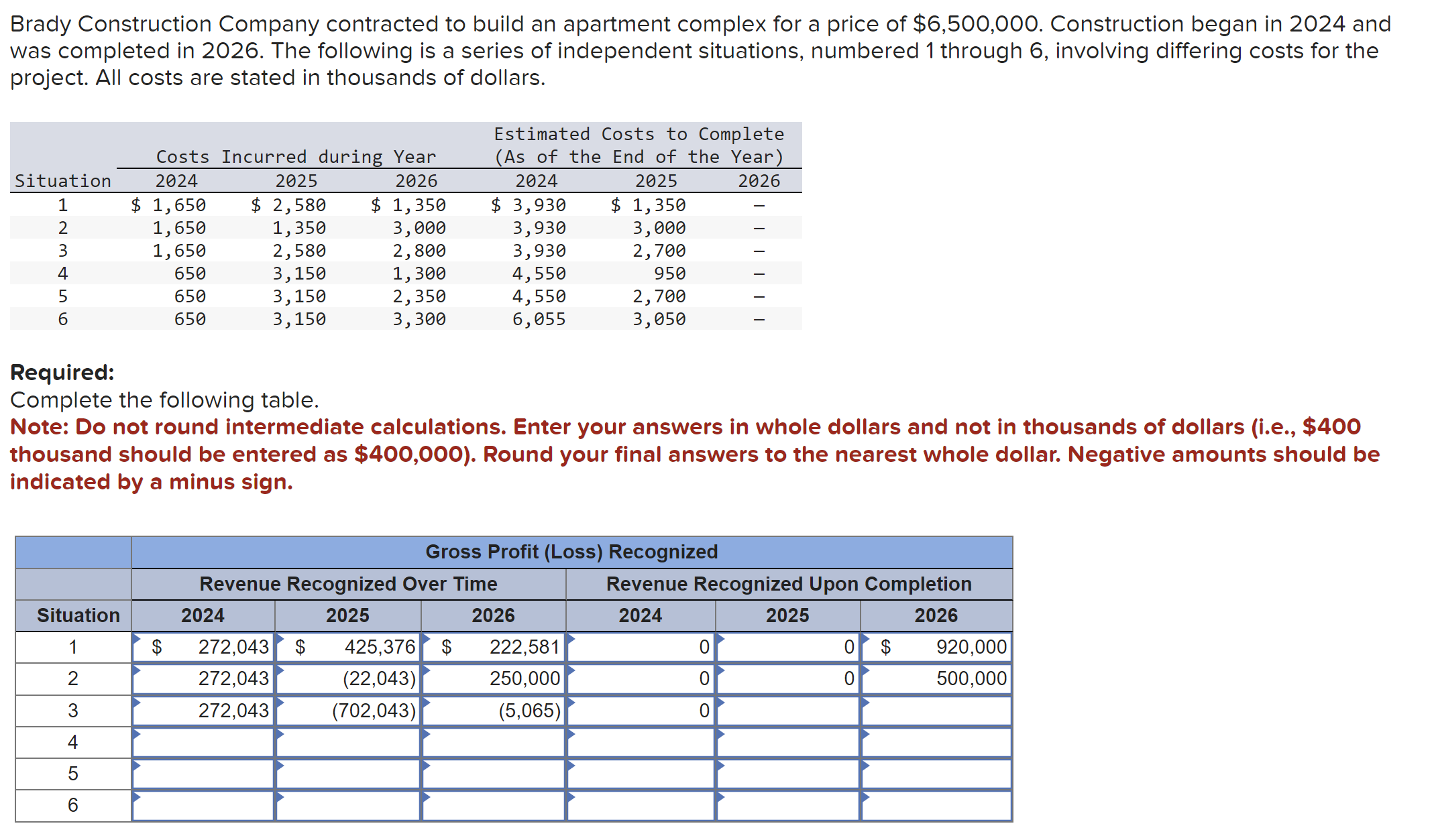 Solved Brady Construction Company contracted to build an | Chegg.com