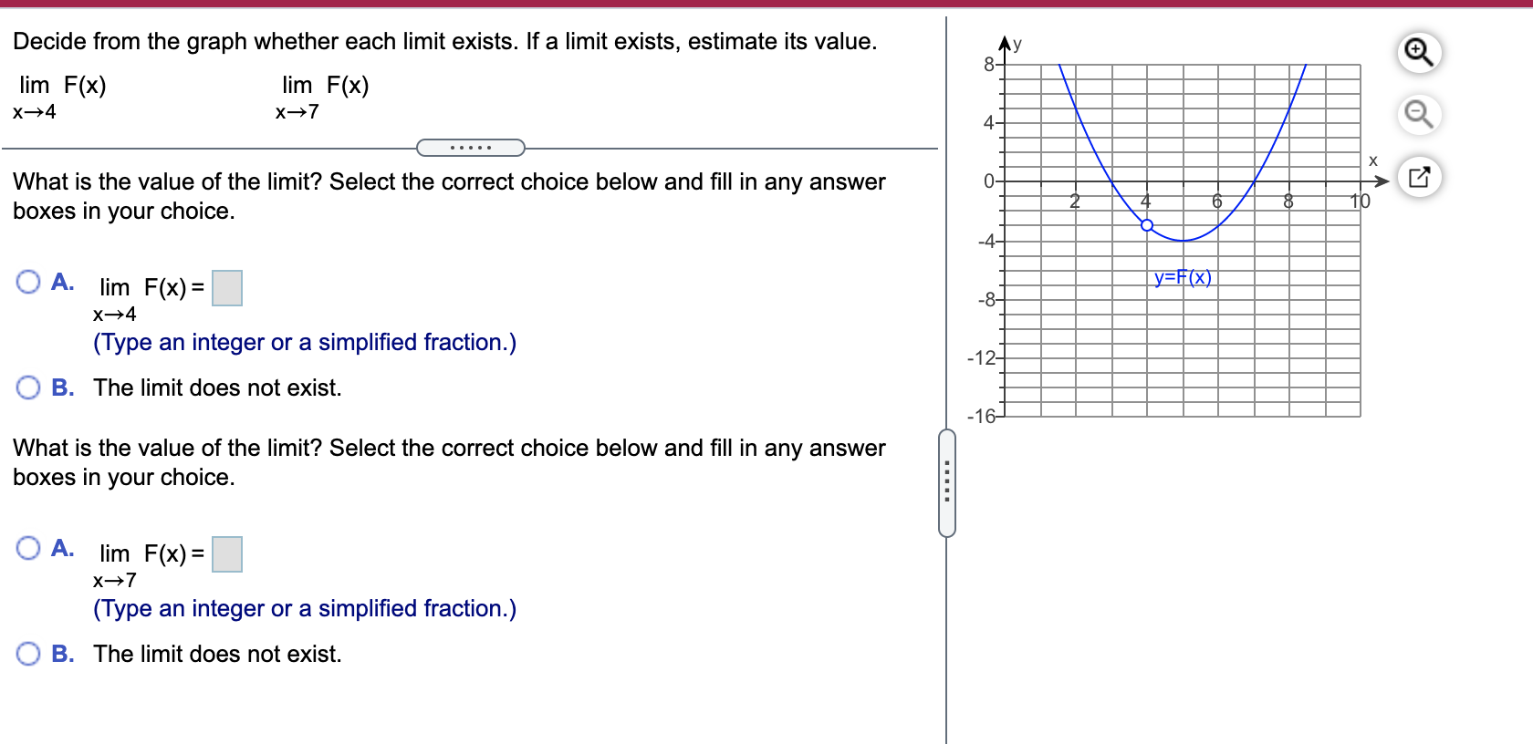 Solved Decide from the graph whether each limit exists. If a | Chegg.com