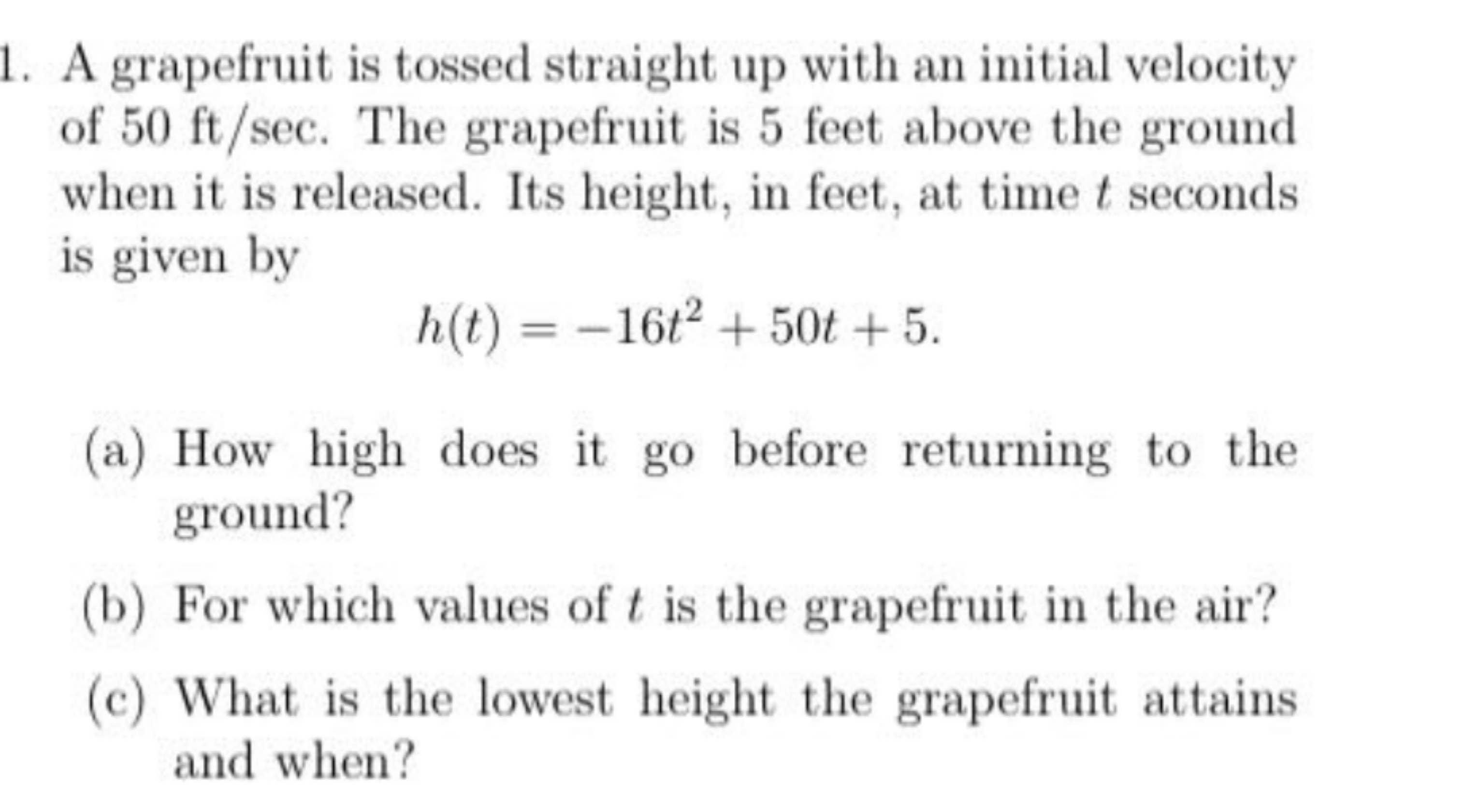 Solved A grapefruit is tossed straight up with an initial | Chegg.com