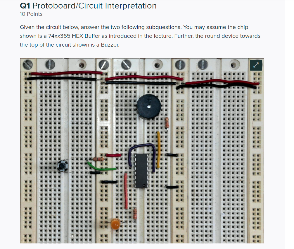 Solved Q1 Protoboard/Circuit Interpretation 10 Points Given | Chegg.com