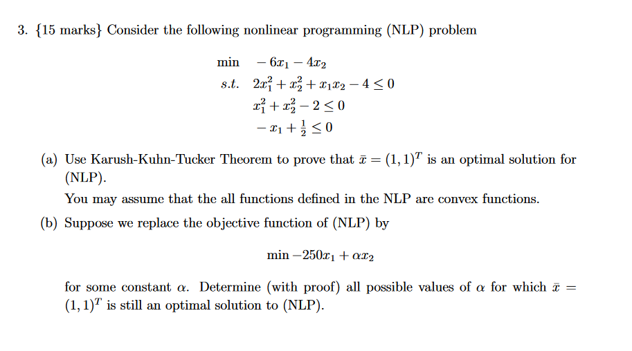 3. {15 marks} Consider the following nonlinear | Chegg.com