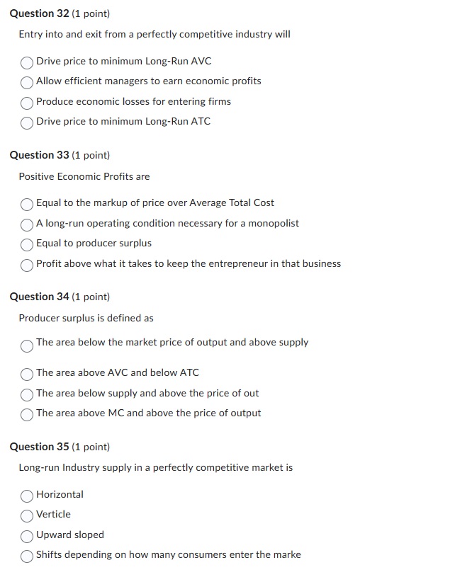 Solved Question 32 (1 ﻿point)Entry into and exit from a | Chegg.com