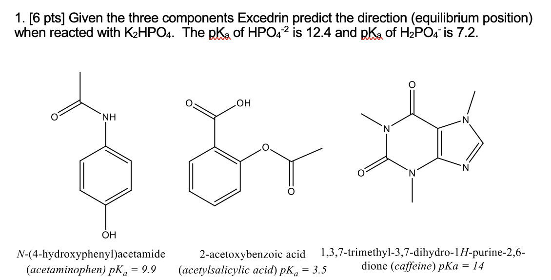 Solved 1. [6 pts] Given the three components Excedrin | Chegg.com