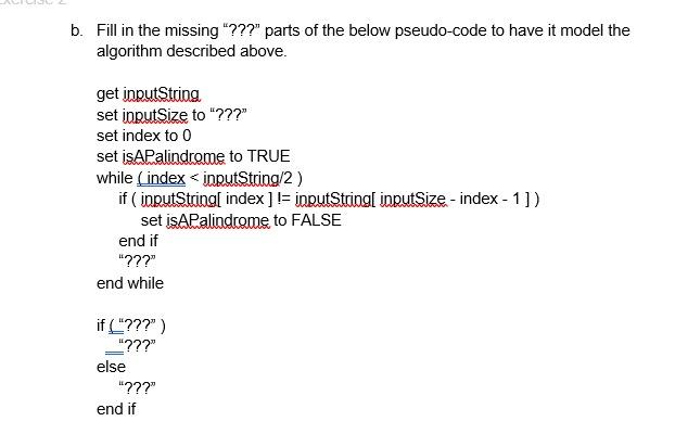 Solved b. Fill in the missing"???" parts of the below | Chegg.com