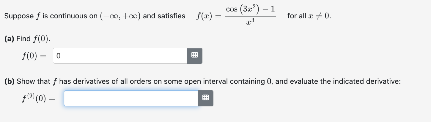 Solved Suppose f is continuous on (−∞,+∞) and satisfies | Chegg.com