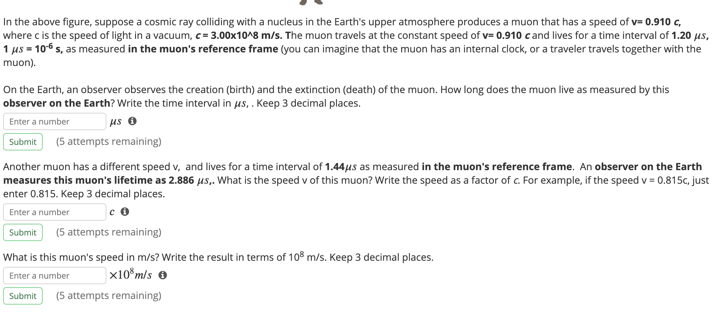 Solved Special Relativity - Time Dilation Special Relativity | Chegg.com
