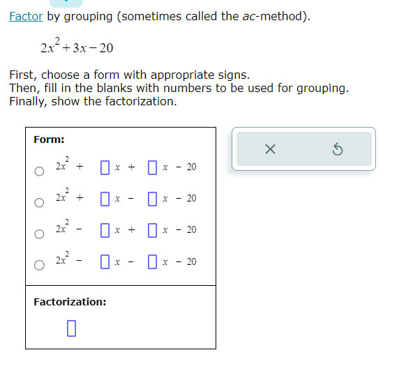 Solved Factor by grouping (sometimes called the ac-method). | Chegg.com