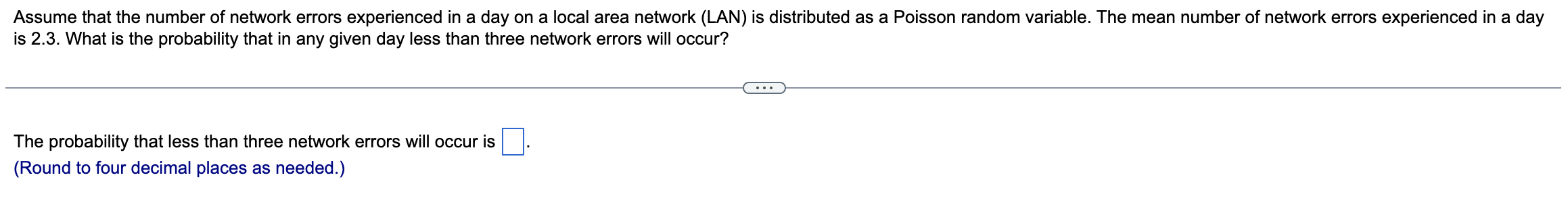 Solved Assume That The Number Of Network Errors Experienced 