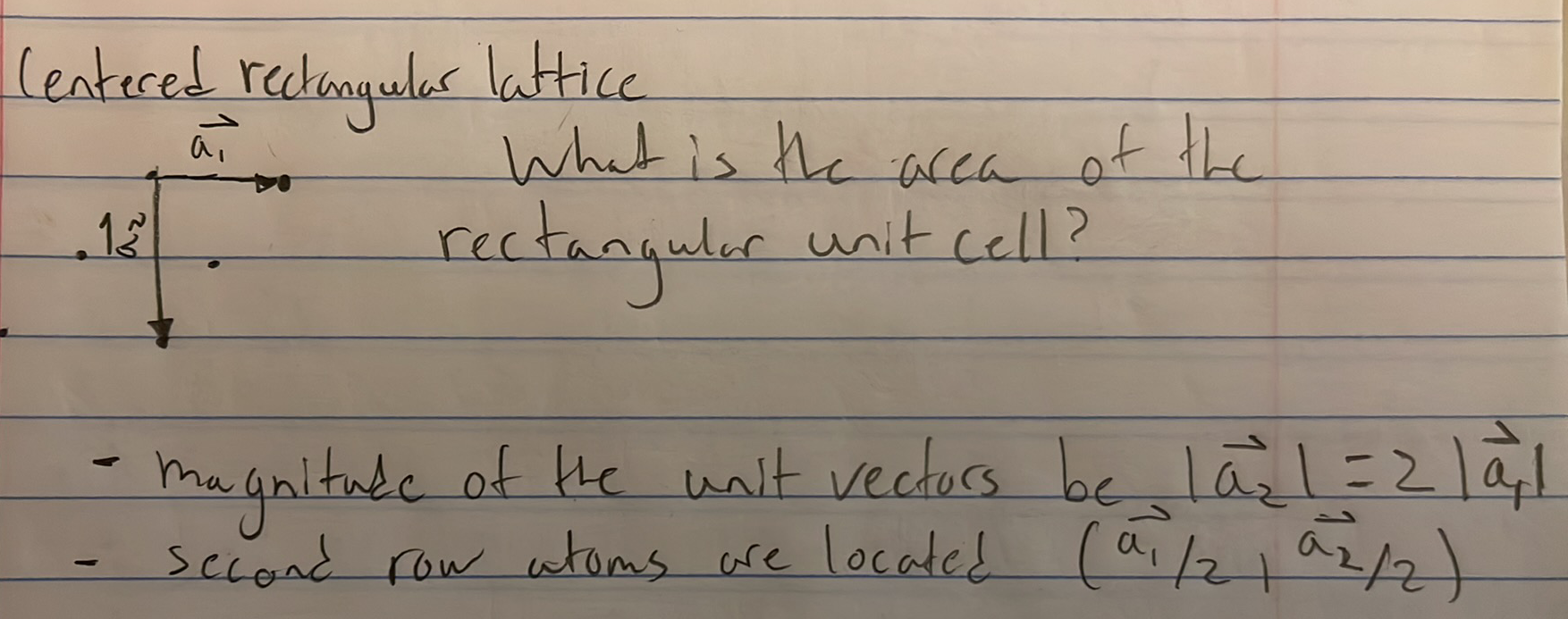 Solved Centered rectangular lattice What is the area of the | Chegg.com