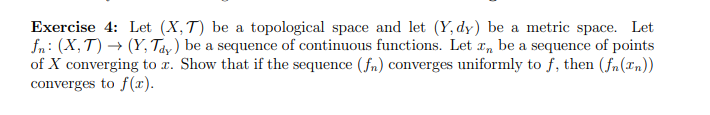 Solved Exercise 4: Let (X, T ) be a topological space and | Chegg.com