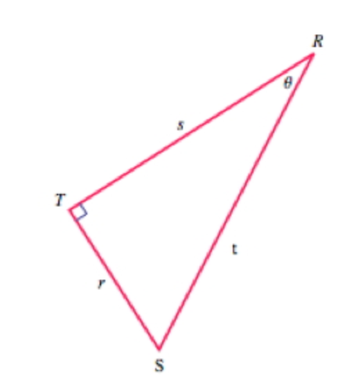 Solved Consider the triangle RST shown below. If 8 = and s = | Chegg.com
