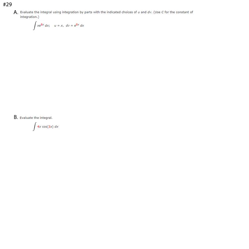Solved A. Evaluate the integral using integration by parts | Chegg.com