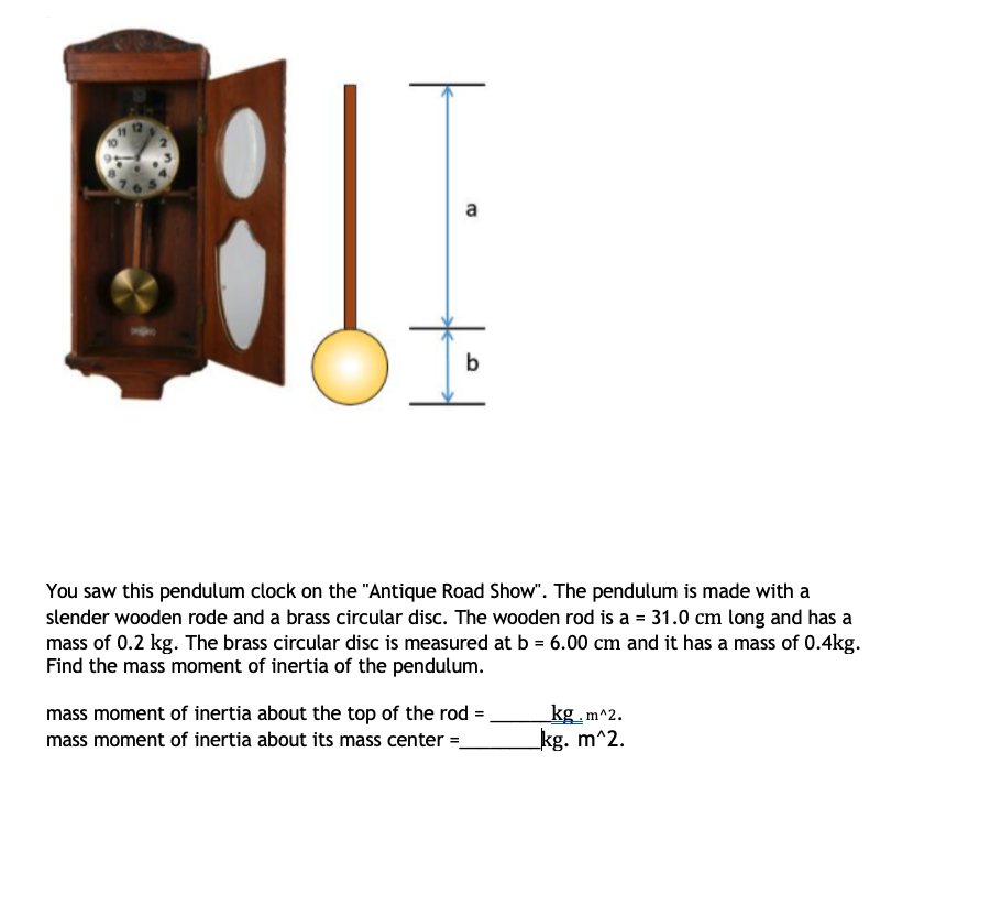 Solved a b You saw this pendulum clock on the "Antique Road | Chegg.com