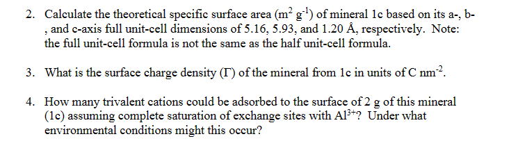 Solved 2. Calculate the theoretical specific surface area (m | Chegg.com