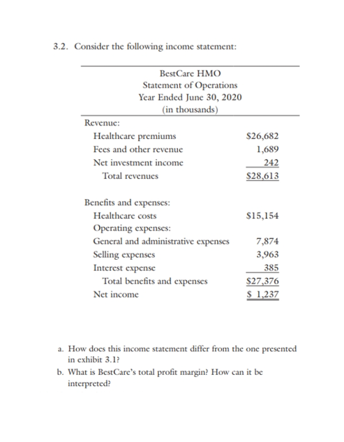 3.2. Consider the following income statement: a. How | Chegg.com 3.2. Consider the following income statement: a. How | Chegg.com