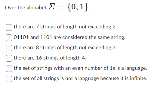 Over the alphabet \\( \\Sigma=\\{0,1\\} \\), there | Chegg.com