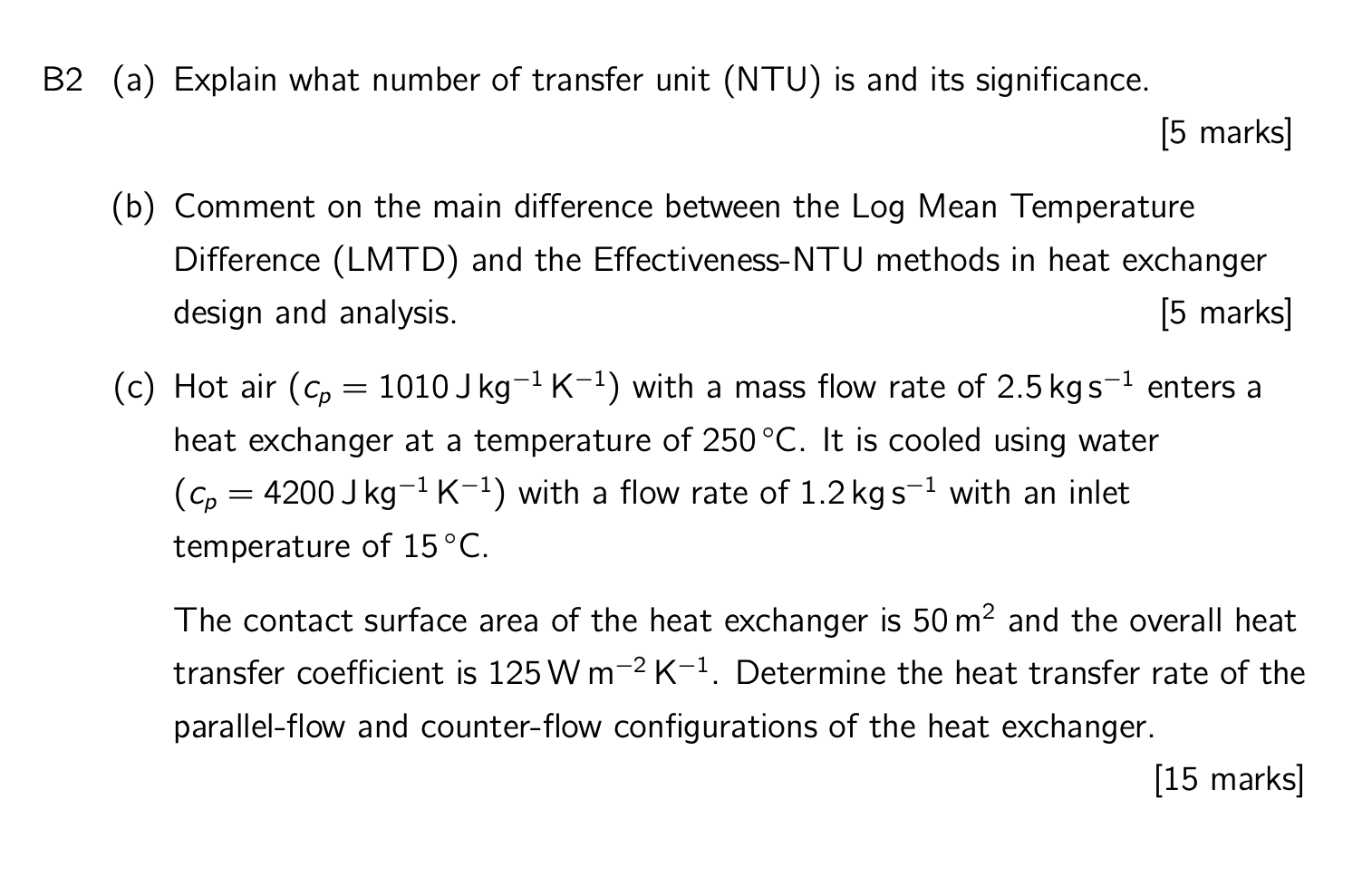 Solved B2 (a) Explain what number of transfer unit (NTU) is | Chegg.com
