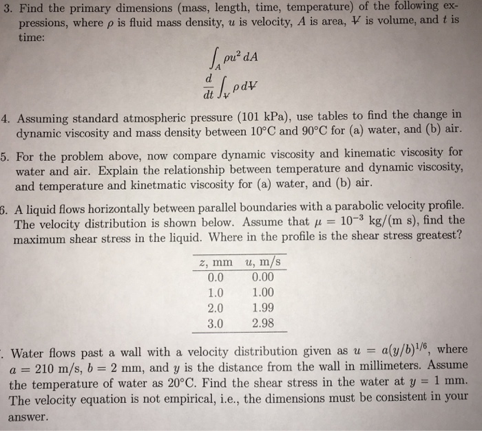 Solved Find the primary dimensions (mass, length, time, | Chegg.com