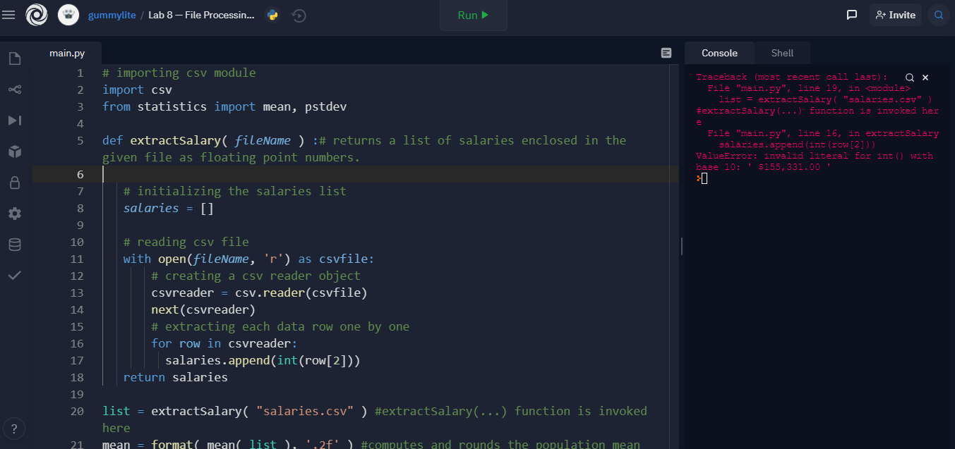 Solved You are to complete function extractSalary(fileName), | Chegg.com