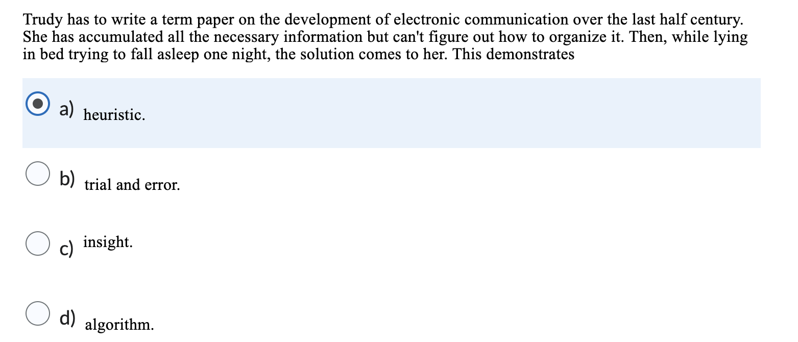Solved Trudy has to write a term paper on the development of | Chegg.com