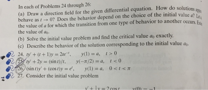 Solved (a) Draw a direction field for the given differential | Chegg.com