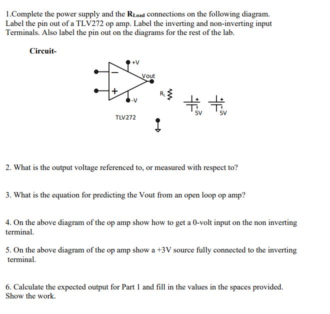 Solved 1.Complete the power supply and the RLoad | Chegg.com