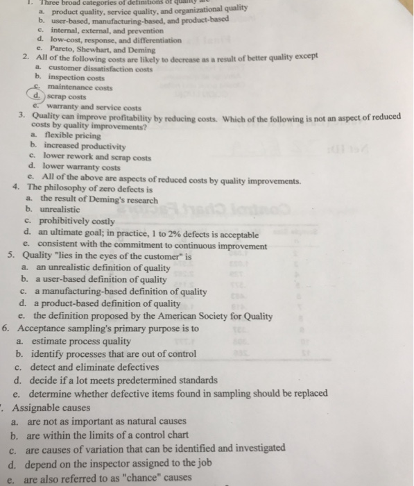 Solved 1. Three broad categories of definitions of quain a. | Chegg.com