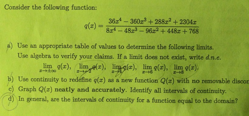 Solved Consider the following function: 36x4 - 360x3 + 288x2 | Chegg.com
