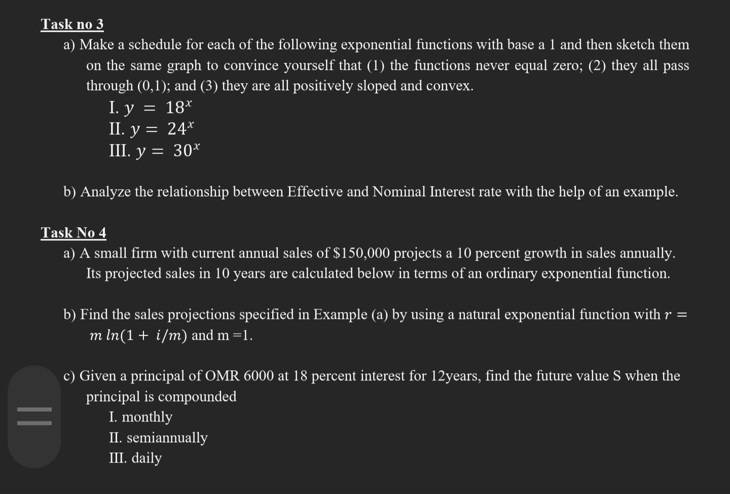 Solved Task no 3 ﻿a) ﻿Make a schedule for each of the | Chegg.com