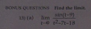Solved BONUS QUESTIONS Find the limit. 13) (a) | Chegg.com