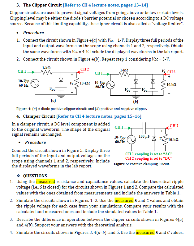 Diode Applications - Objectives In this experiment, | Chegg.com