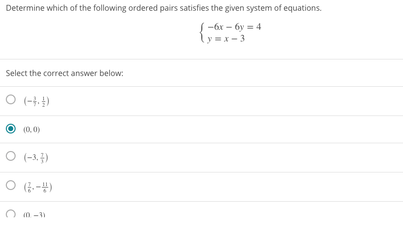 Solved Determine Which Of The Following Ordered Pairs