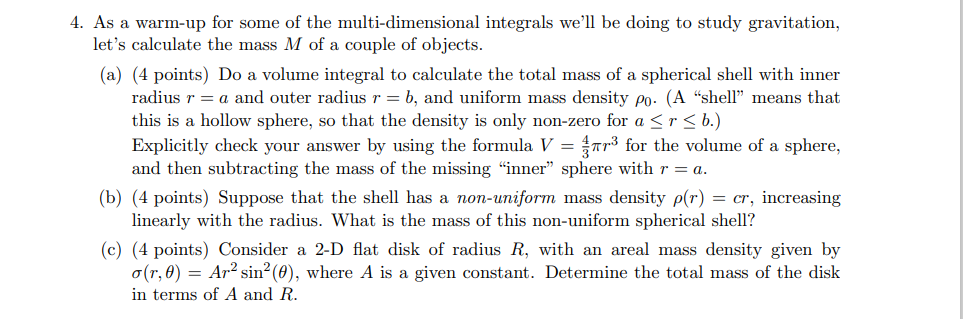 Solved 4. As a warm-up for some of the multi-dimensional | Chegg.com