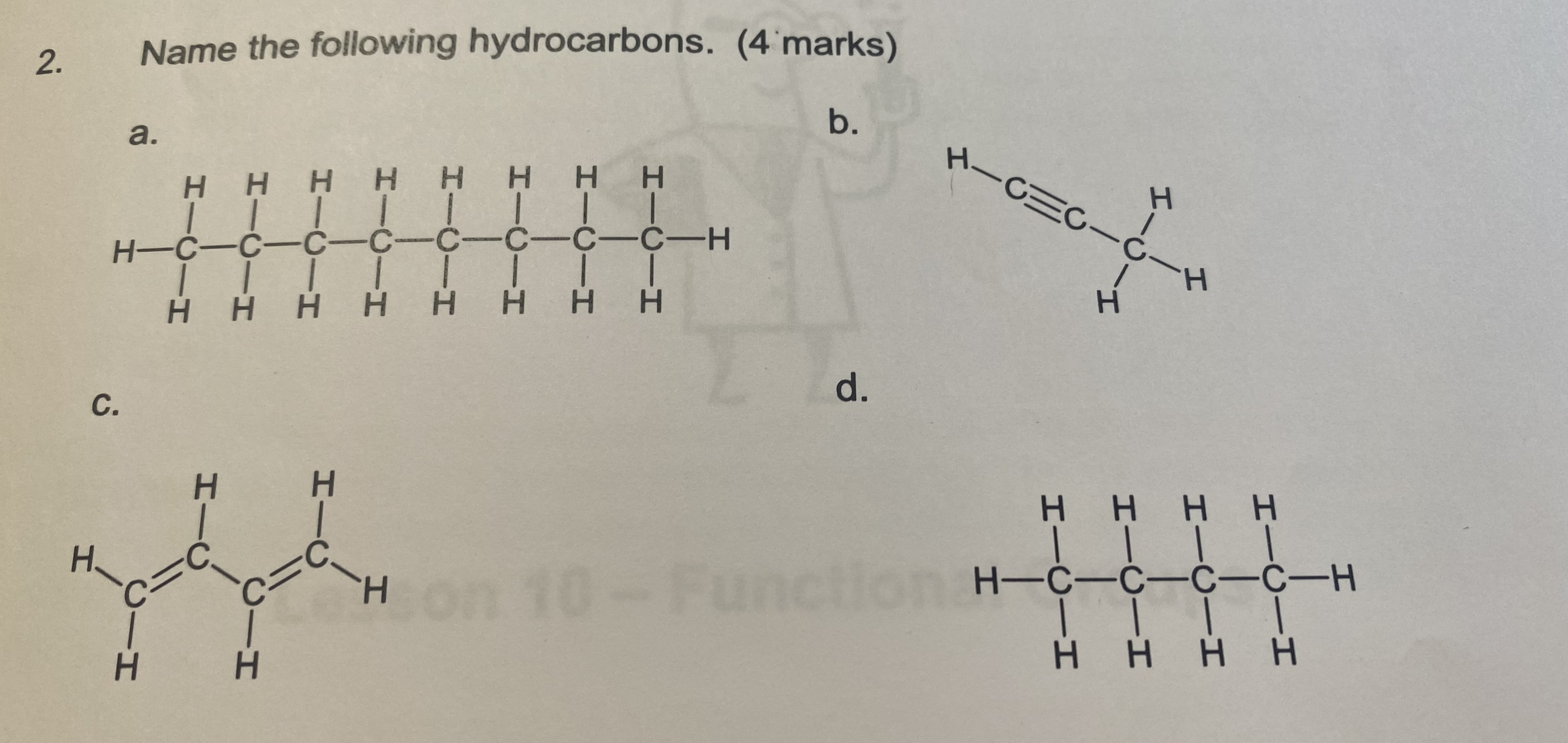 Solved name the following hydrocarbonsName the following | Chegg.com