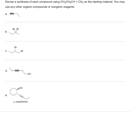 Solved Devise a synthesis of each compound using | Chegg.com