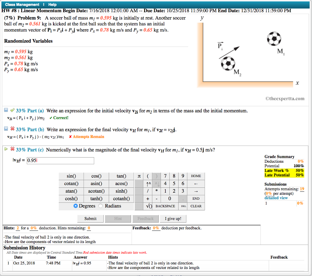 Solved Class Management I Help #8 : Linear Momentum Begin | Chegg.com