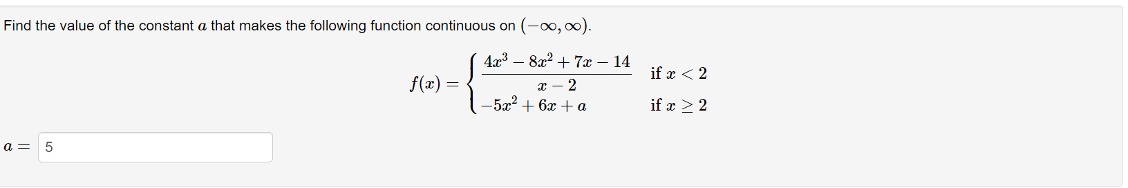 Solved Find the value of the constant a that makes the | Chegg.com