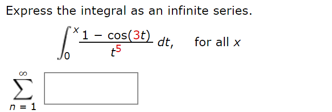 Solved Express the definite integral as an infinite series. | Chegg.com