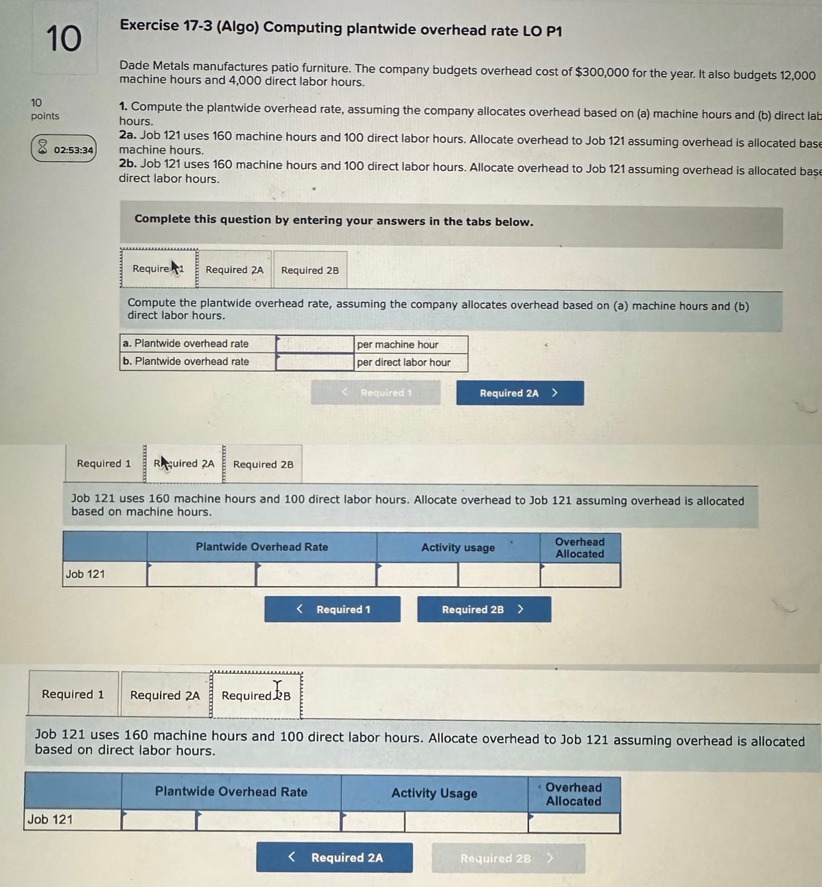 Solved 10 Exercise 17-3 (Algo) Computing plantwide overhead | Chegg.com