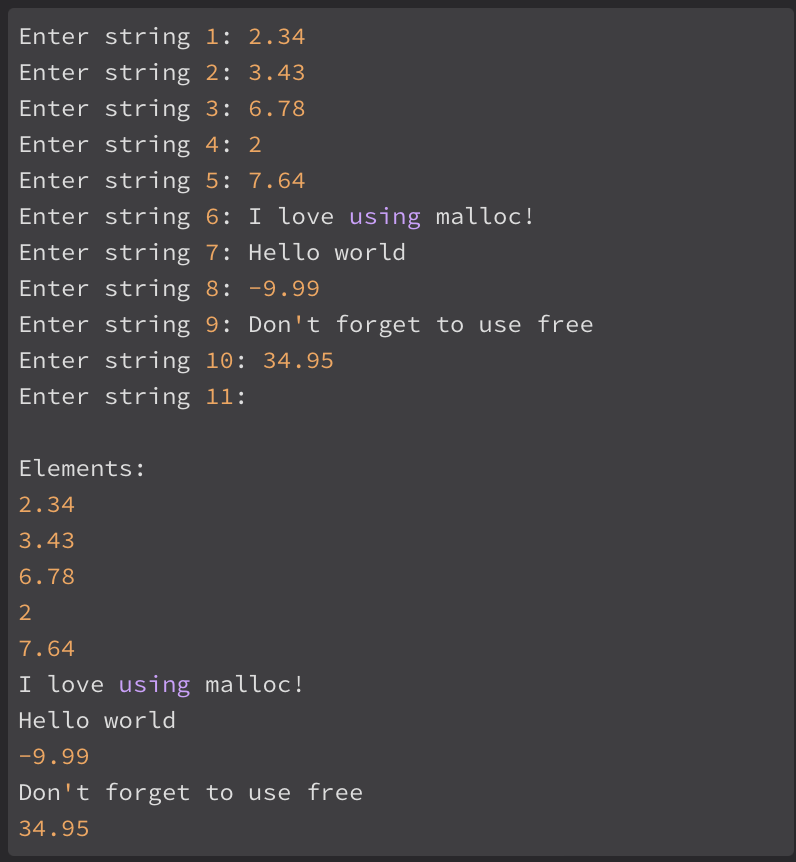 Solved C Programming Language Store All Elements Using | Chegg.com