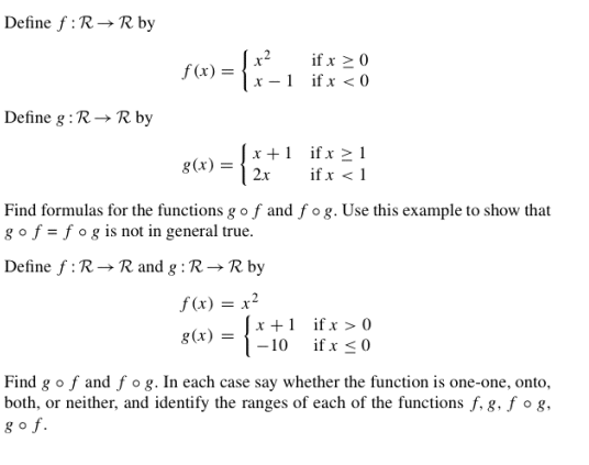 Solved Define f:R→R by f(x)={x2x−1 if x≥0 if x
