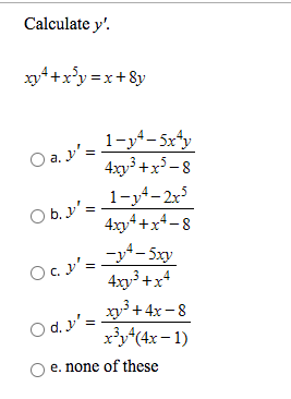 Solved Calculate y' y = 41n(cer) ayy 이름에 2e + xnx2 b.y = 2 + | Chegg.com
