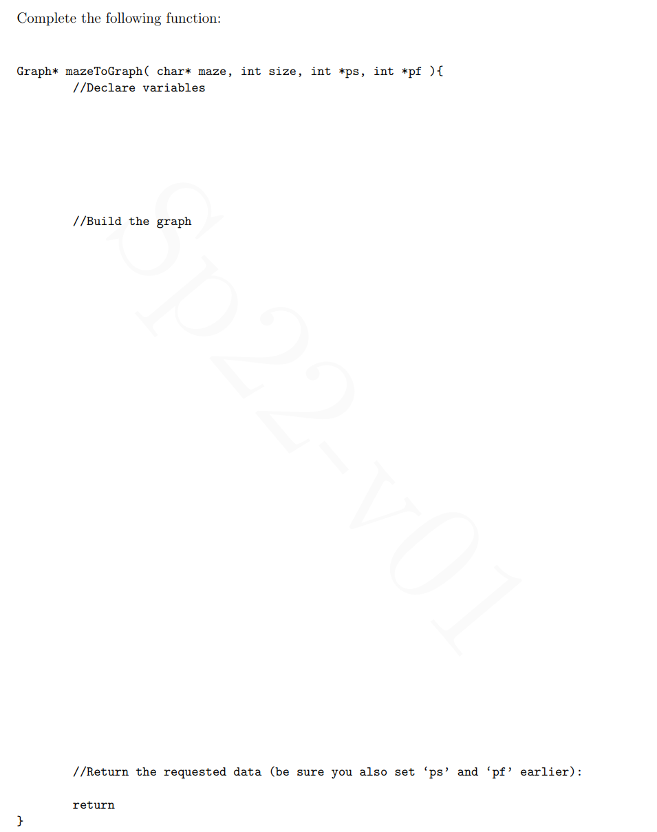 Solved Suppose you're given a 1D maze in an array of chars | Chegg.com