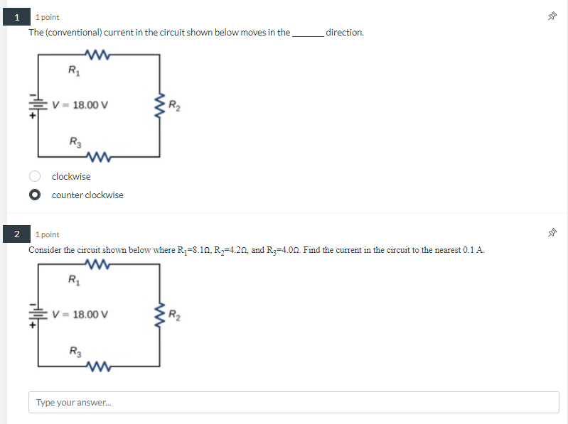 Solved The (conventional) current in the circuit shown below | Chegg.com