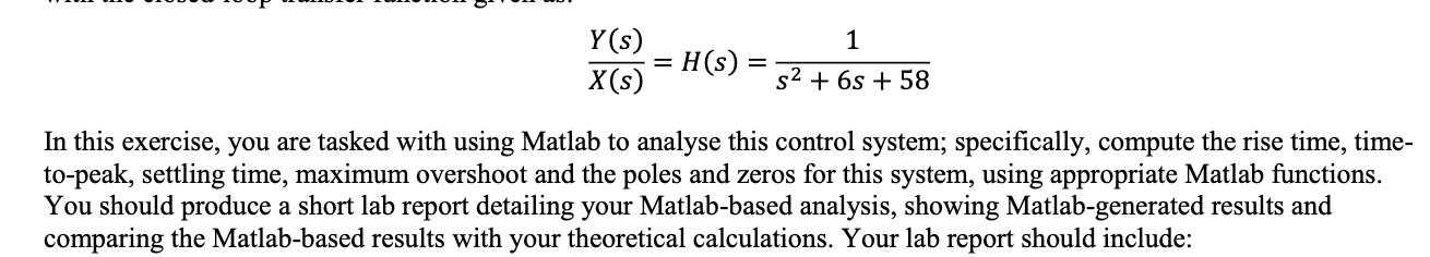 Solved 1) all matlab code used used in your analysis 2) pole | Chegg.com