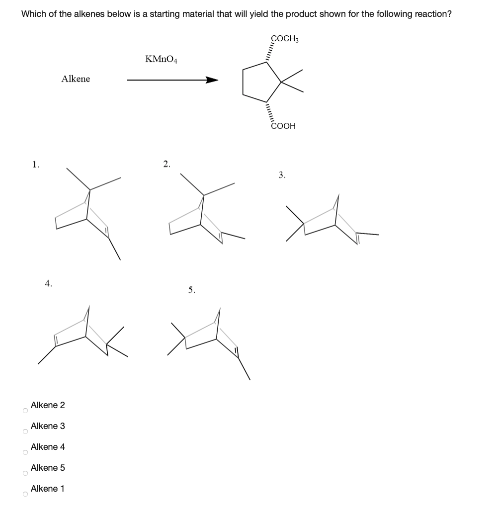 Solved Which of the alkenes below is a starting material | Chegg.com